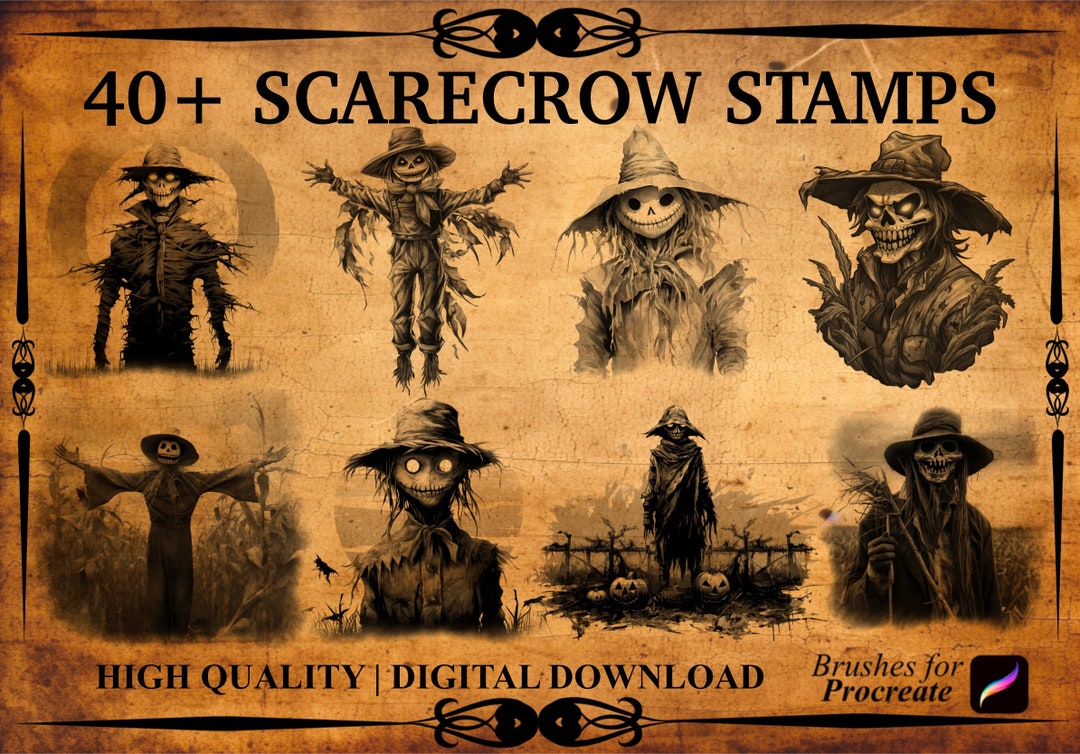 40+ Scarecrow Procreate Brush Stamps - Etsy