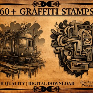 60+ Graffiti Style Procreate Brush Stamps - Etsy