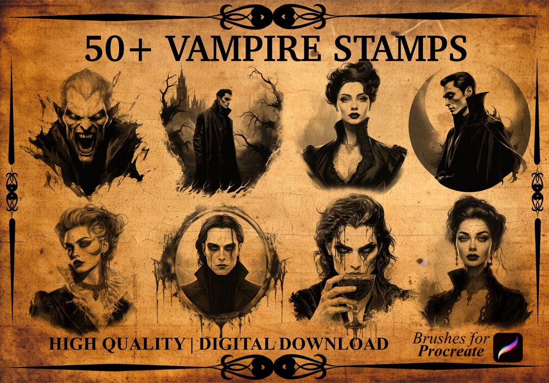 50+ Vampire Procreate Brush Stamps - Etsy