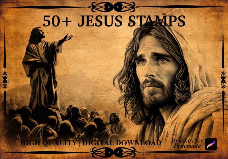 50+ Jesus Christ Procreate Brush Stamps - Etsy
