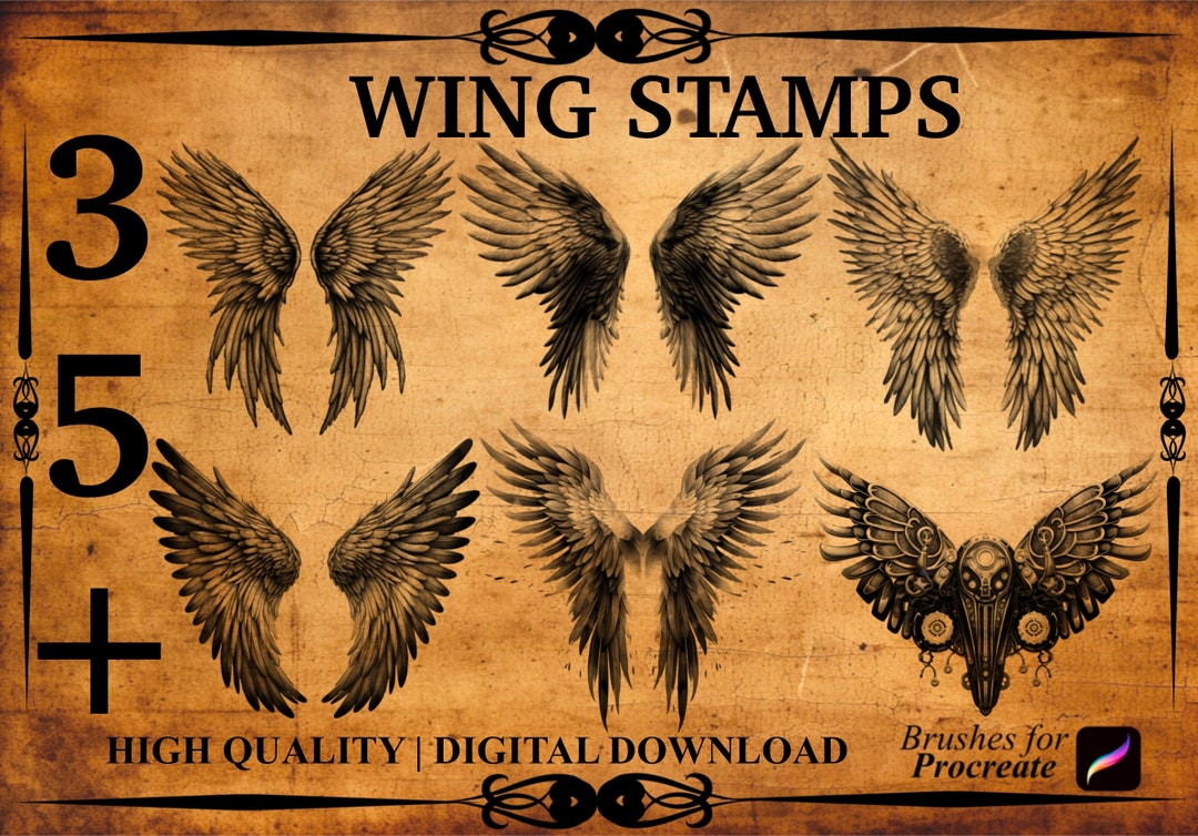 35+ Wing Procreate Brush Stamp - Etsy