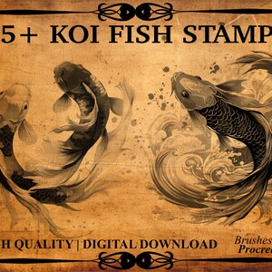 35+ Koi Fish Procreate Brush Stamps - Etsy