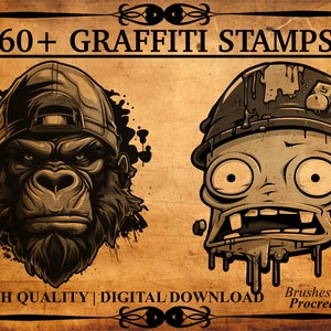 60+ Graffiti Style Procreate Brush Stamps - Etsy