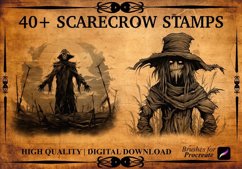 40+ Scarecrow Procreate Brush Stamps - Etsy