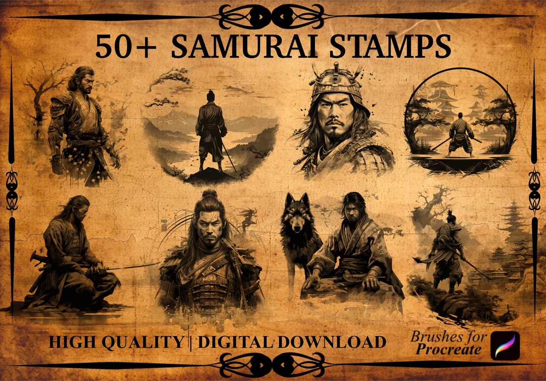 50+ Samurai Procreate Brush Stamps - Etsy