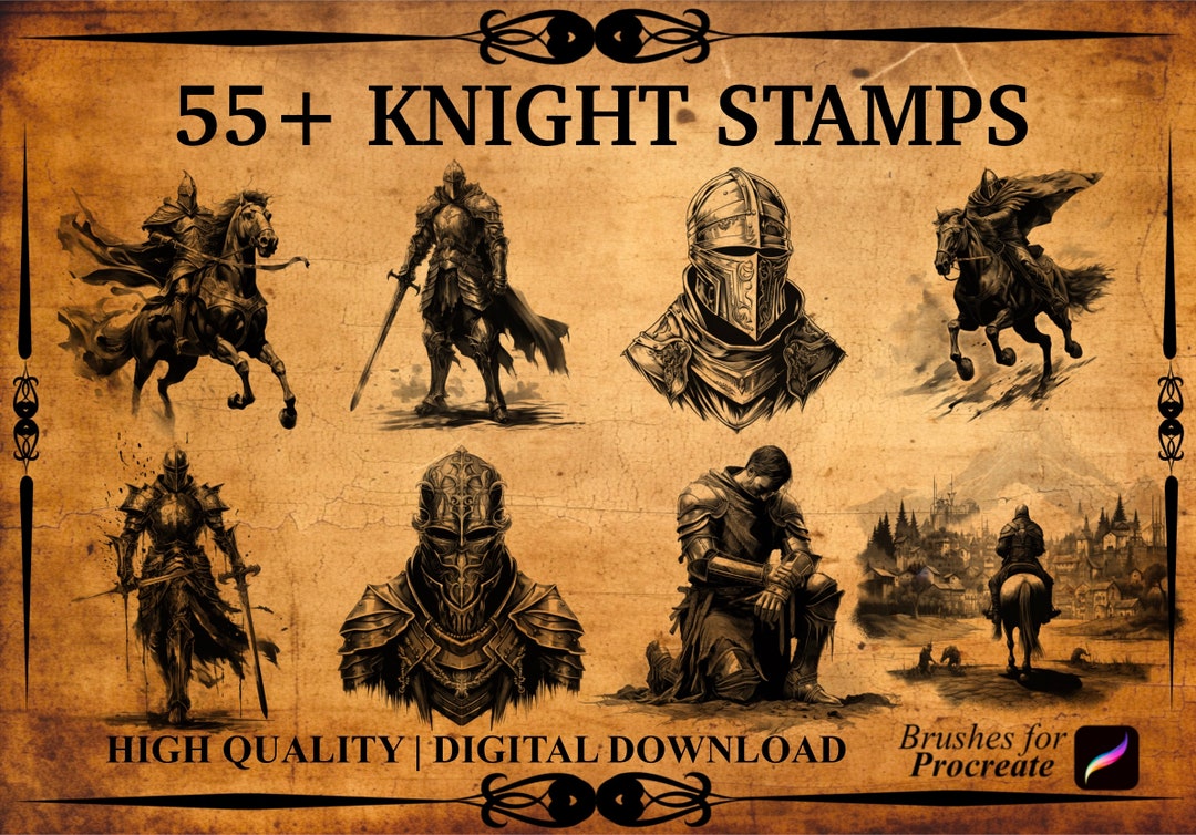 55+ Knight Procreate Brush Stamps - Etsy