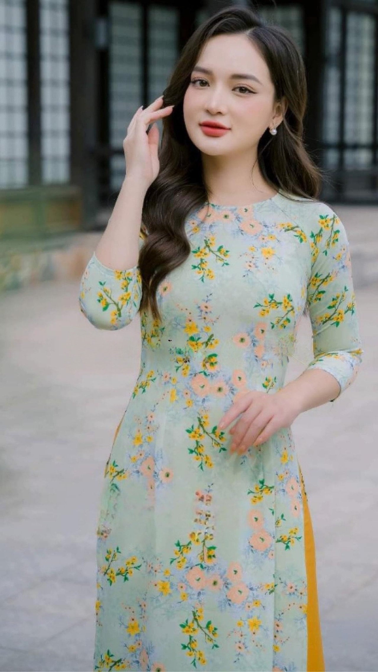 Full Color Vietnamese Ao Dai,Áo Dài 3d Hoa Tiet Xinh, Ao Dai for Women ...