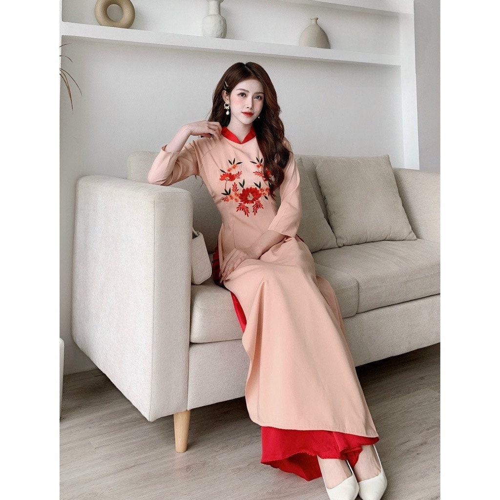 Vietnamese Ao DaiÁo Dài Cách Tân Truyền Thống Trẻ Trung Chất - Etsy