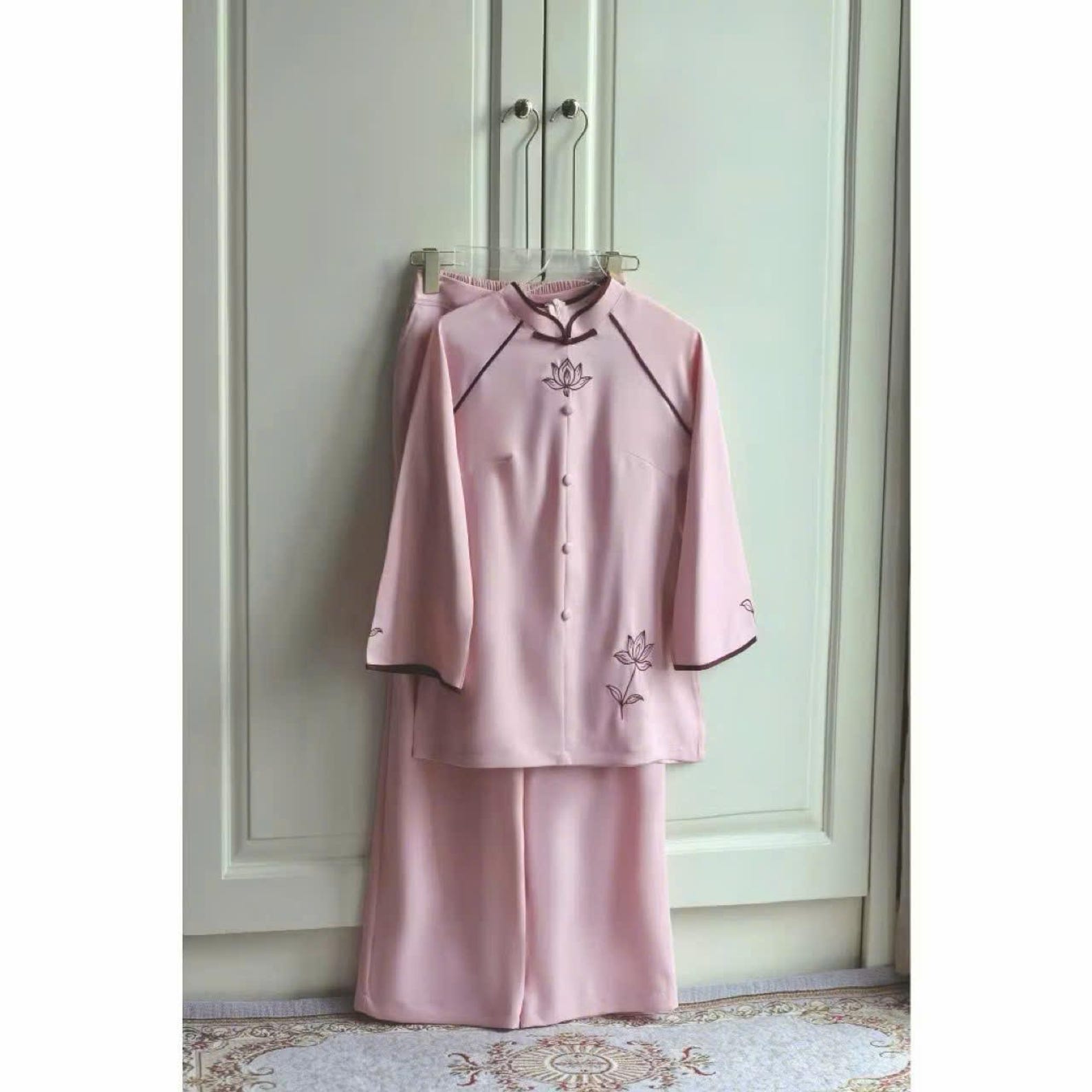 Embroidered Vietnamese Silk Ao Dai Ba Ba Set: Traditional Outfit - Etsy