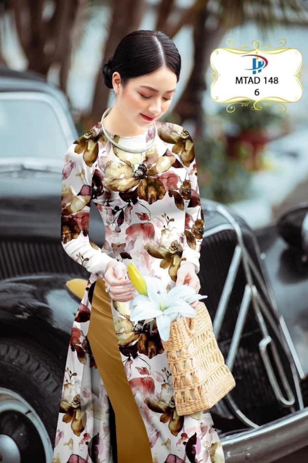 Full Color Vietnamese Ao Dai,Áo Dài 3d Hoa Tiet Xinh , Ao Dai for Women ...