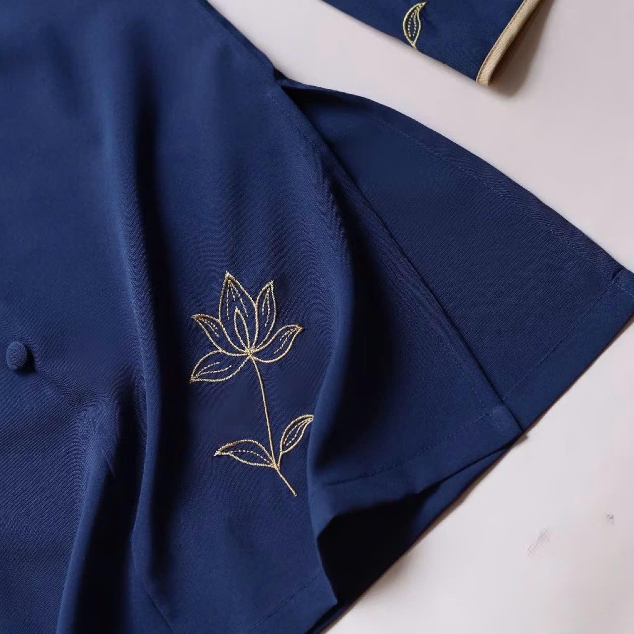 Embroidered Vietnamese Silk Ao Dai Ba Ba Set: Traditional Outfit - Etsy