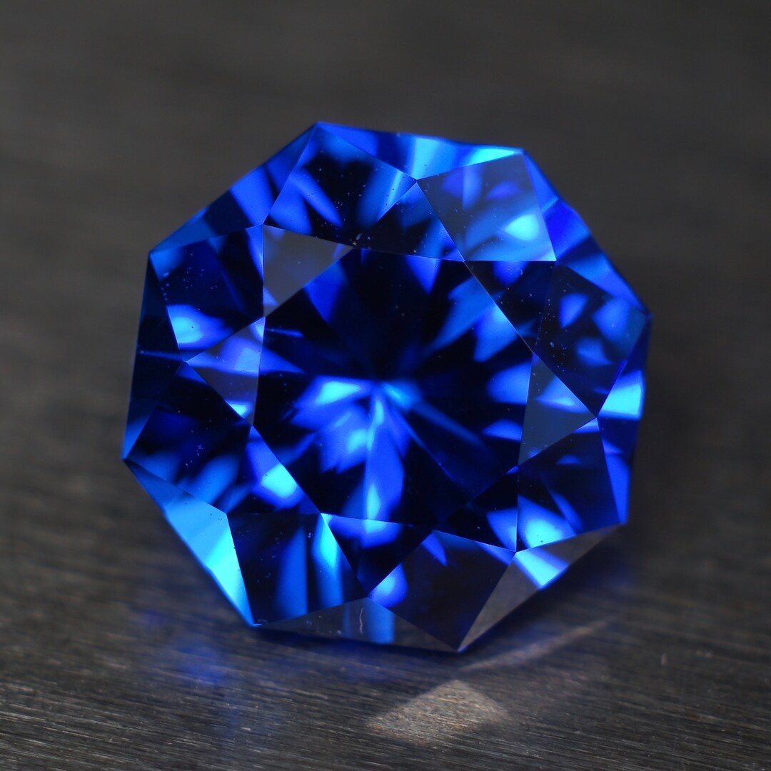 2.87 Carat, 8.53 Mm Blue Lab Spinel in an Octagon Design. Synthetic ...