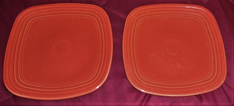 Vintage Lot of 2 Fiestaware Square Paprika 9.25 Lunch Plates retired - Etsy
