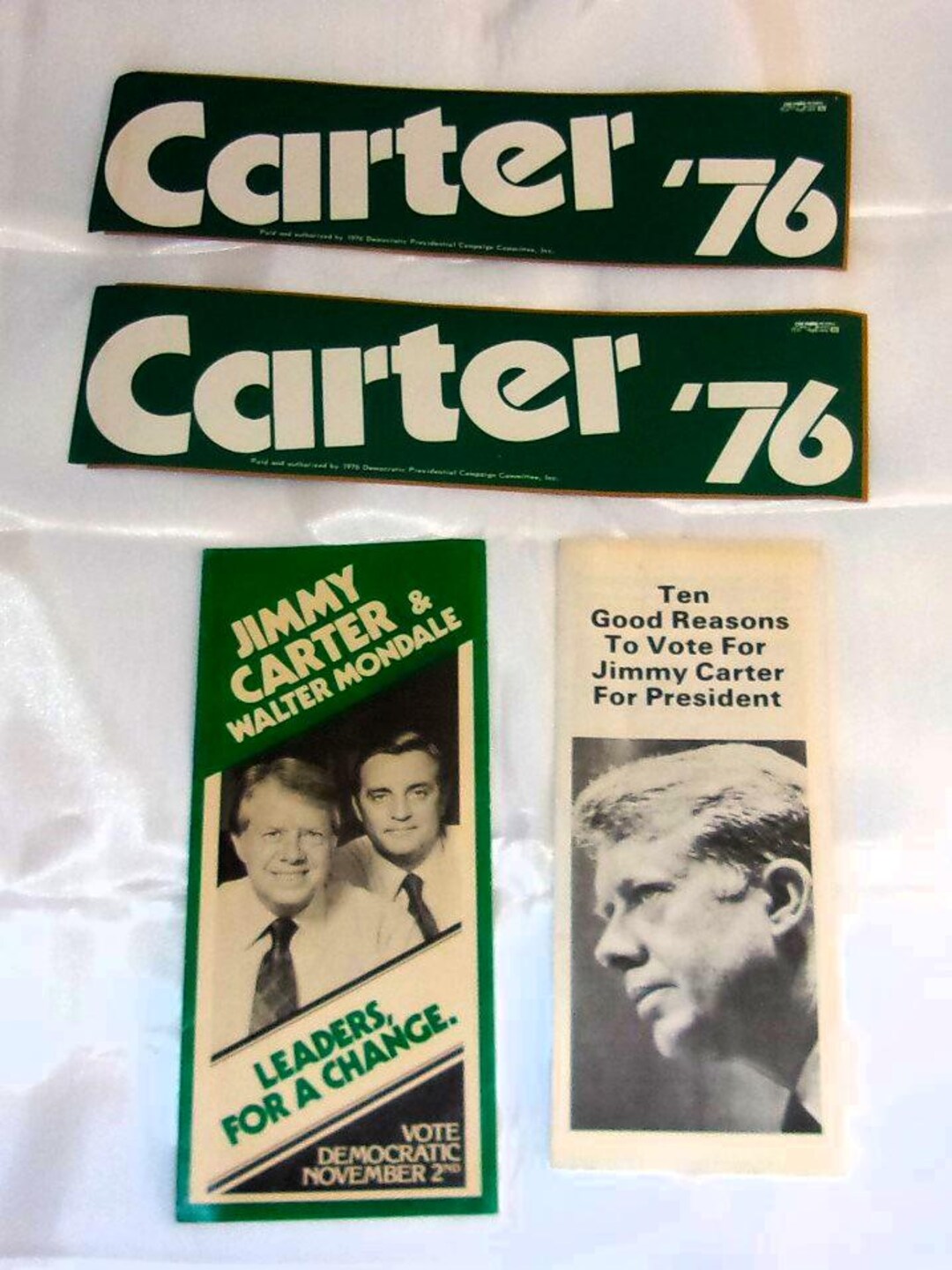 Original 1976 Jimmy Carter Political Campaign Lot - Bumper Sticker ...