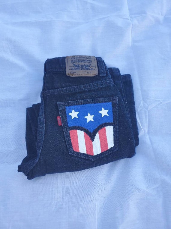 Hand Painted American Flag Levi's Jeans - Etsy