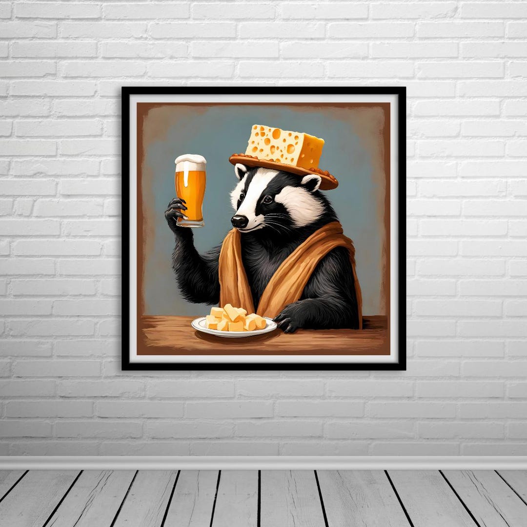 Wisconsin Pride Cheesehead Badger Fine Art Print - Giclée, Canvas, or ...