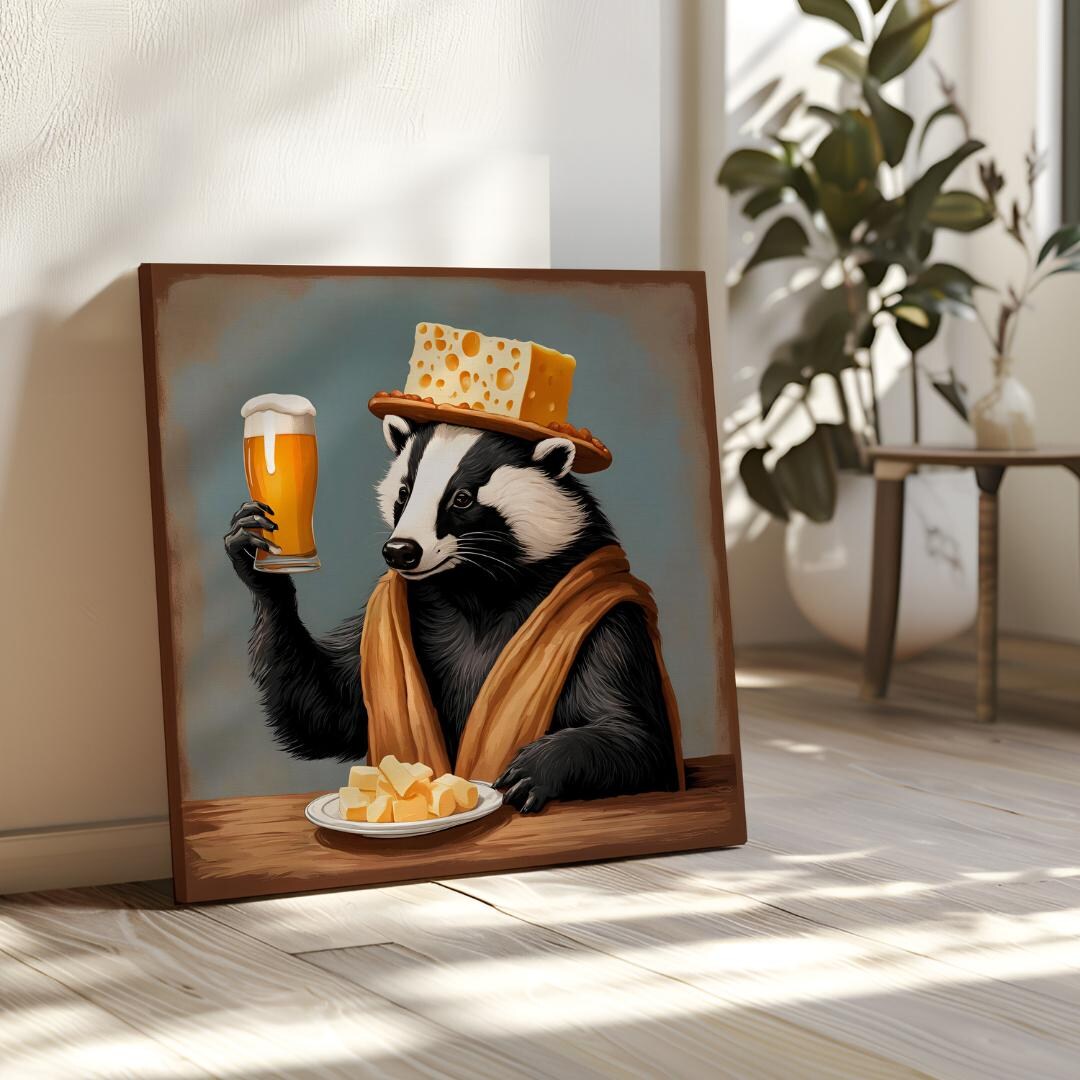 Wisconsin Sports Fan Gift: Cheesehead Badger Gallery Wrap Canvas ...