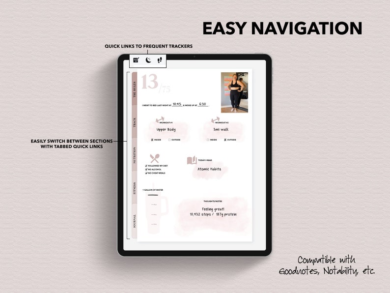 75 Day Health & Wellness Challenge | Digital Journal Goodnotes ...