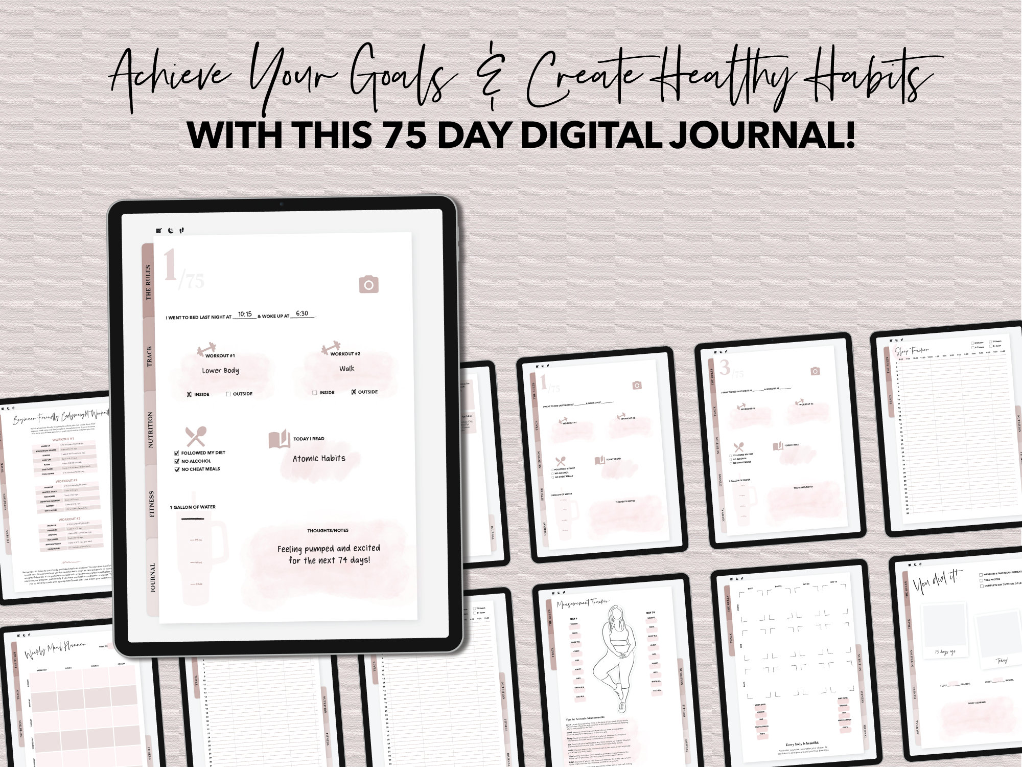 75 Day Health & Wellness Challenge | Digital Journal Goodnotes ...