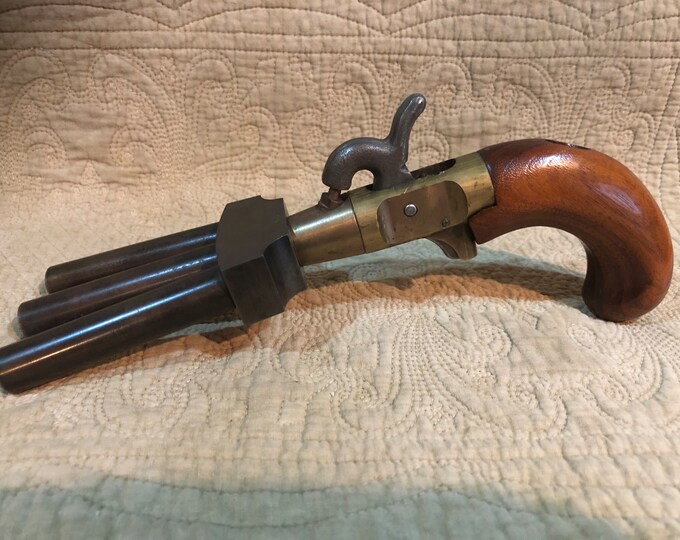 Vintage CMC Kit Gun Ducks Foot Pistol Gun 3 Barrel Percussion Volley ...