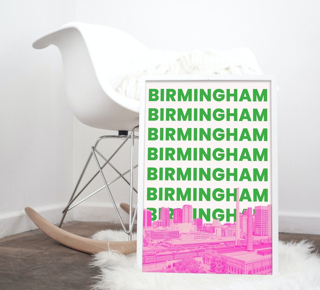 Birmingham Art Print Birmingham Wall Art Birmingham Skyline Birmingham ...