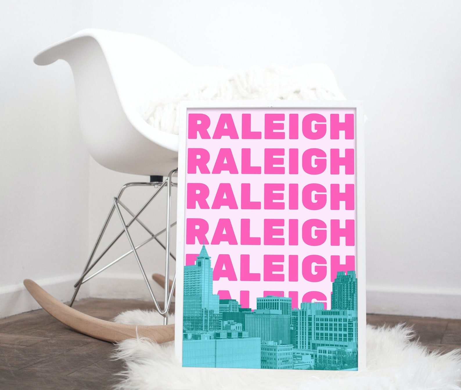Raleigh Skyline Raleigh Print Raleigh NC Wall Art - Etsy