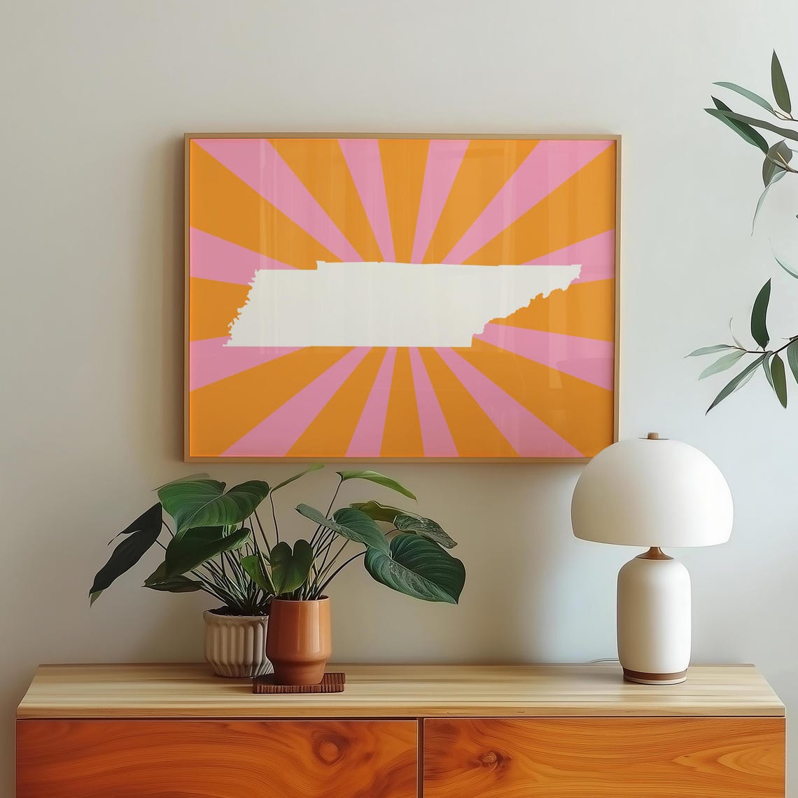 Retro Tennessee Print Digital Download Preppy Pink and Orange Tennessee ...