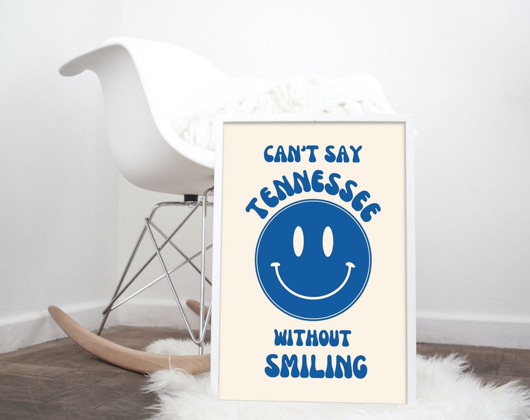 Retro Tennessee Print Blue Tennessee Wall Art Tennessee Decor Tennessee ...
