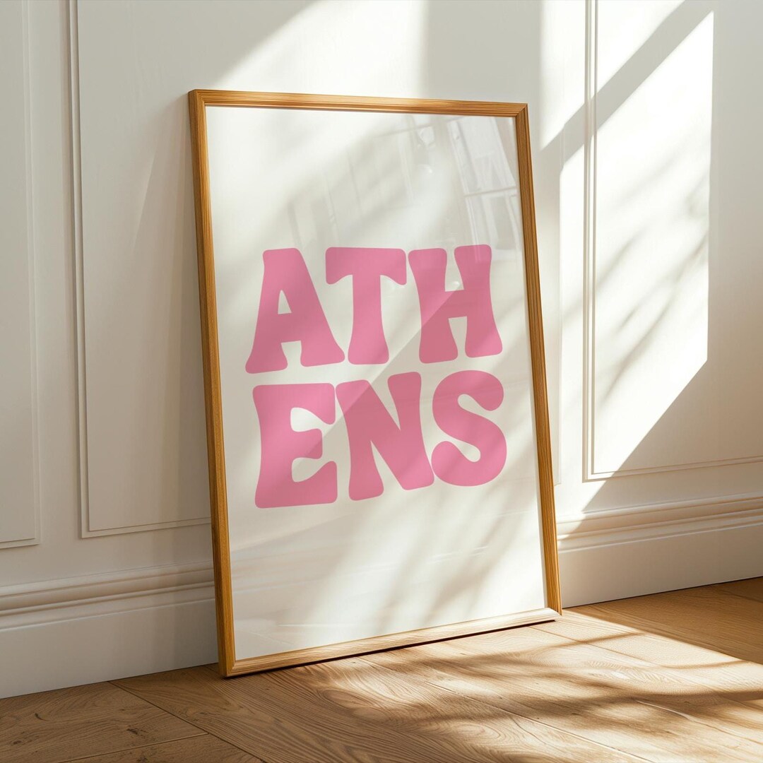 Pink Athens GA Art Print | Georgia Wall Art | Georgia Dorm Decor ...