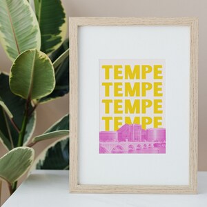 Tempe Print Tempe Wall Art Tempe Skyline Tempe Art Print Tempe Poster ...
