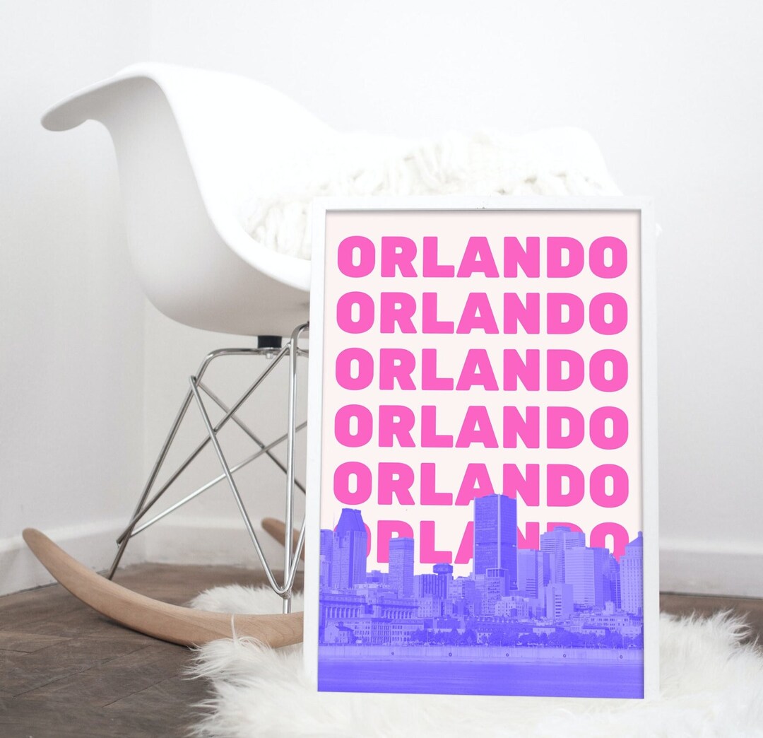 Orlando Art Print Orlando Skyline Orlando Wall Art Orlando Poster ...
