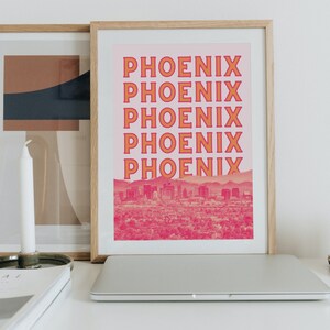 Phoenix Print Arizona Wall Art Phoenix Cityscape Phoenix Arizona Poster ...