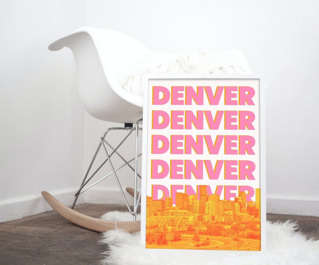 Denver Skyline Art Denver Wall Art Denver Poster Denver - Etsy
