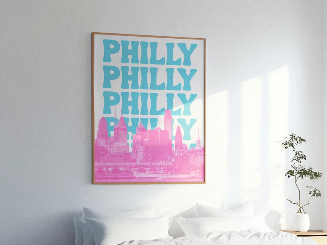 Philadelphia Print | Pink Philly Poster | Philadelphia Wall Art ...