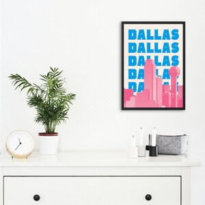 Dallas Poster Dallas Art Print Dallas Wall Art Dallas Skyline Dallas TX ...