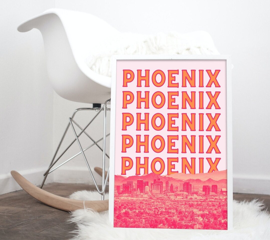 Phoenix Print Arizona Wall Art Phoenix Cityscape Phoenix Arizona Poster ...