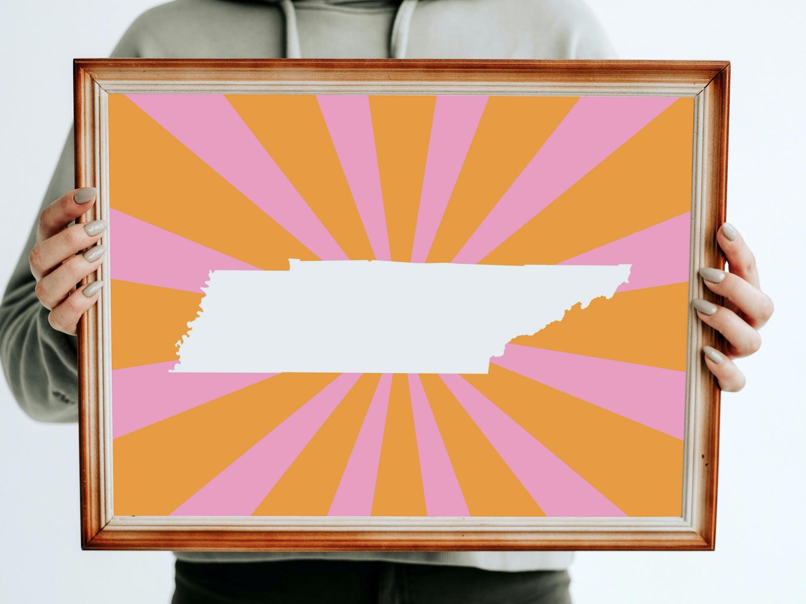 Retro Tennessee Print Digital Download Preppy Pink and Orange Tennessee ...