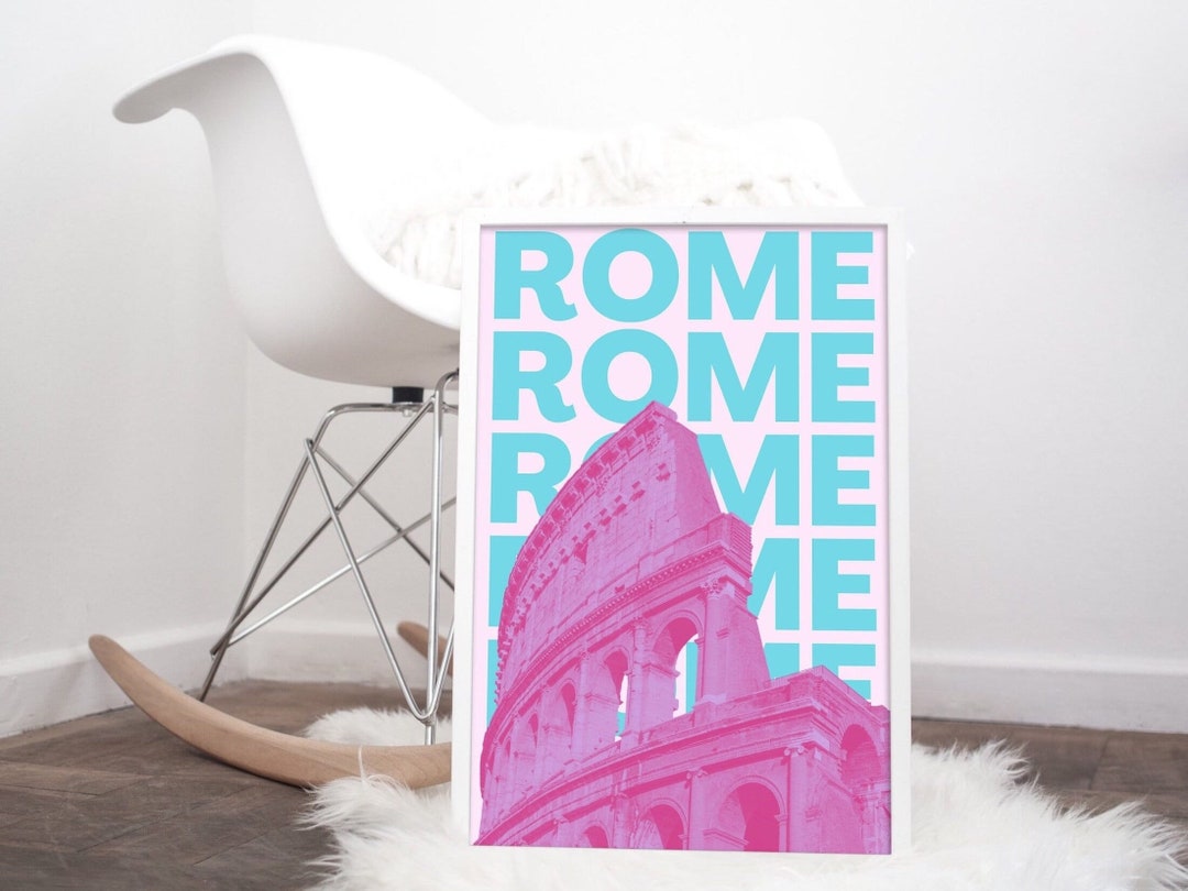 Rome Print, Wall Art, Italy Travel Poster, Rome Colosseum, Piazza Del ...