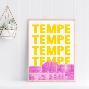 Tempe Print Tempe Wall Art Tempe Skyline Tempe Art Print Tempe Poster ...