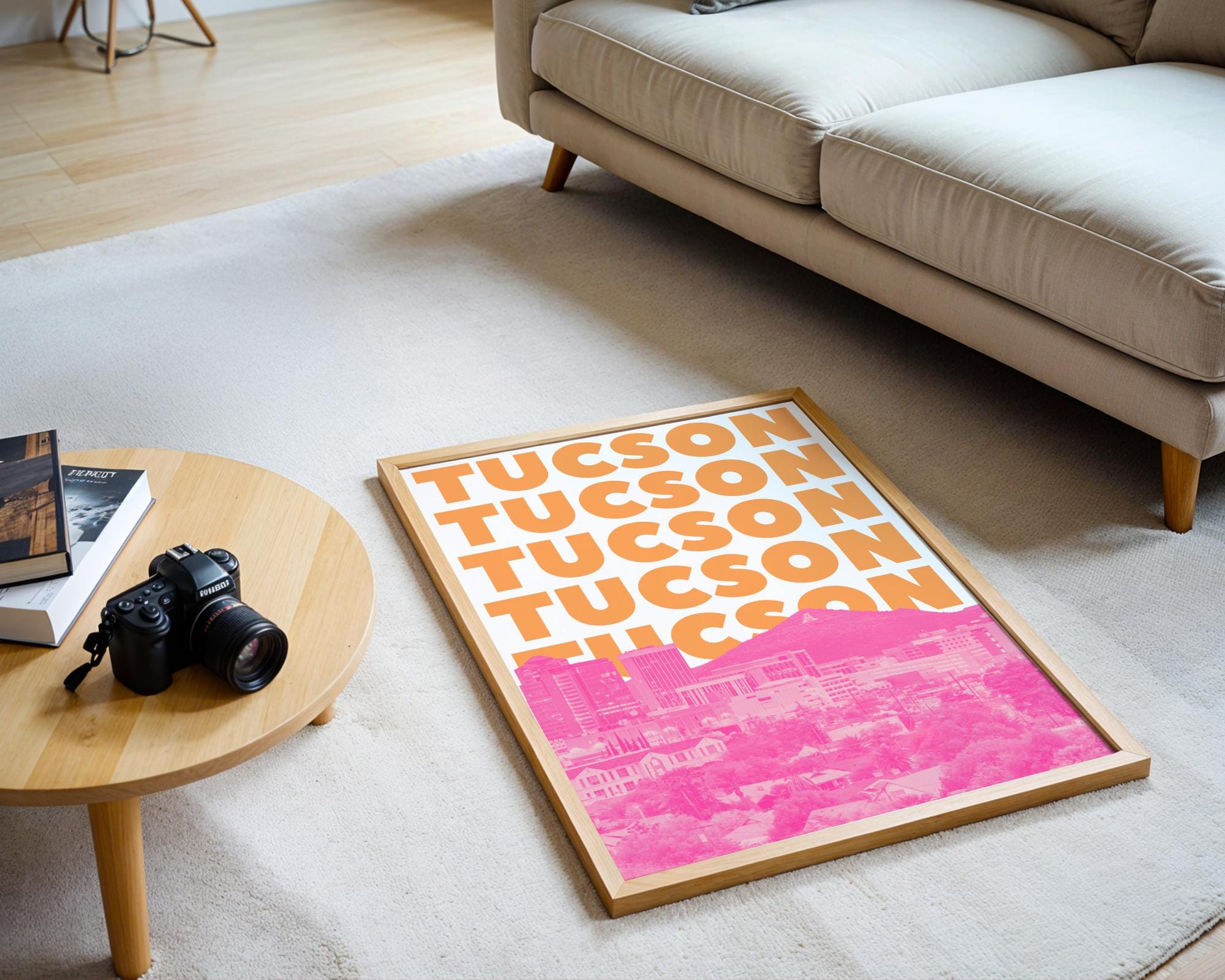 Tucson Print Digital Download Arizona Wall Art Pink Orange Tucson ...