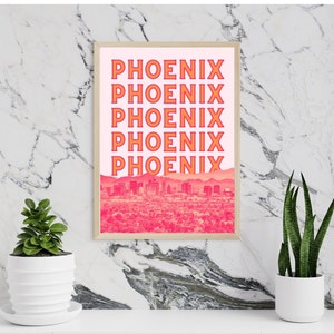 Phoenix Print Arizona Wall Art Phoenix Cityscape Phoenix Arizona Poster ...