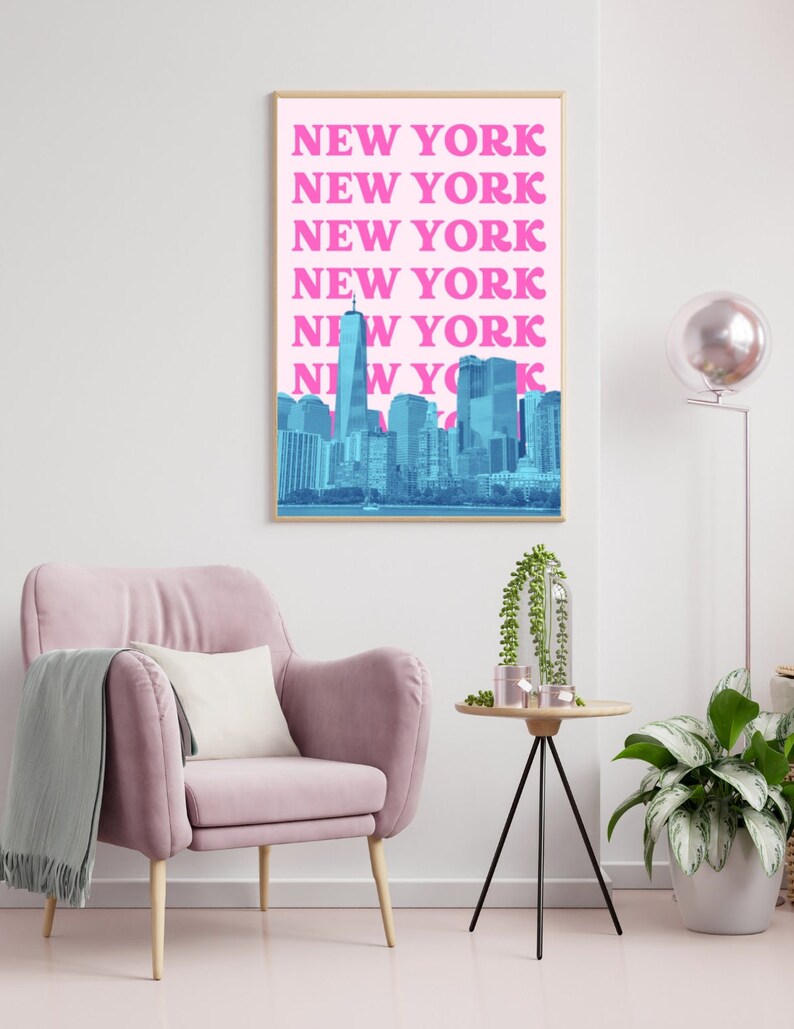 New York Poster New York City Art New York Skyline New - Etsy