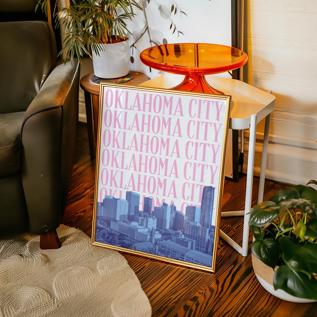 Oklahoma City Print Digital Download OKC Wall Art Oklahoma City Skyline ...