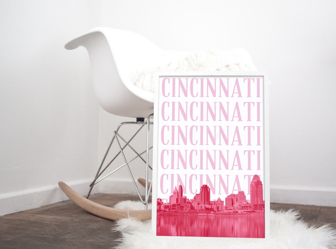 Cincinnati Poster Print | Skyline Wall Art | Preppy Ohio Decor | Cute ...