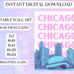 Chicago Print Chicago Art Chicago Poster Chicago Art Print Chicago Wall ...