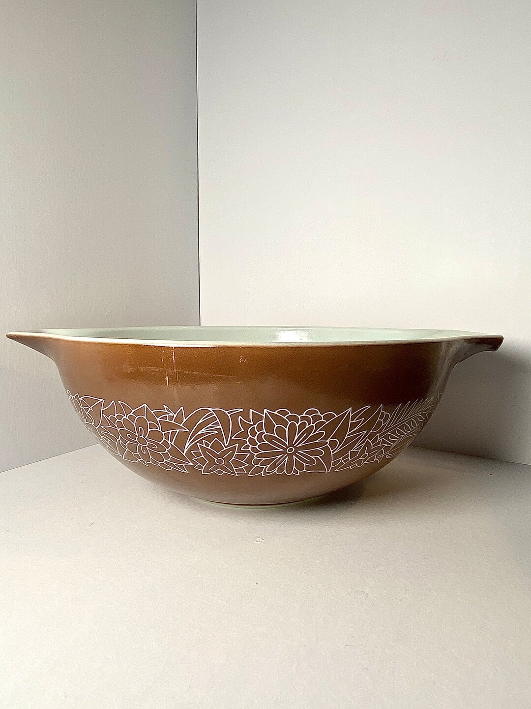 Vintage Pyrex Woodland Pattern Serving Nesting Large Mixing Bowl 4 ...