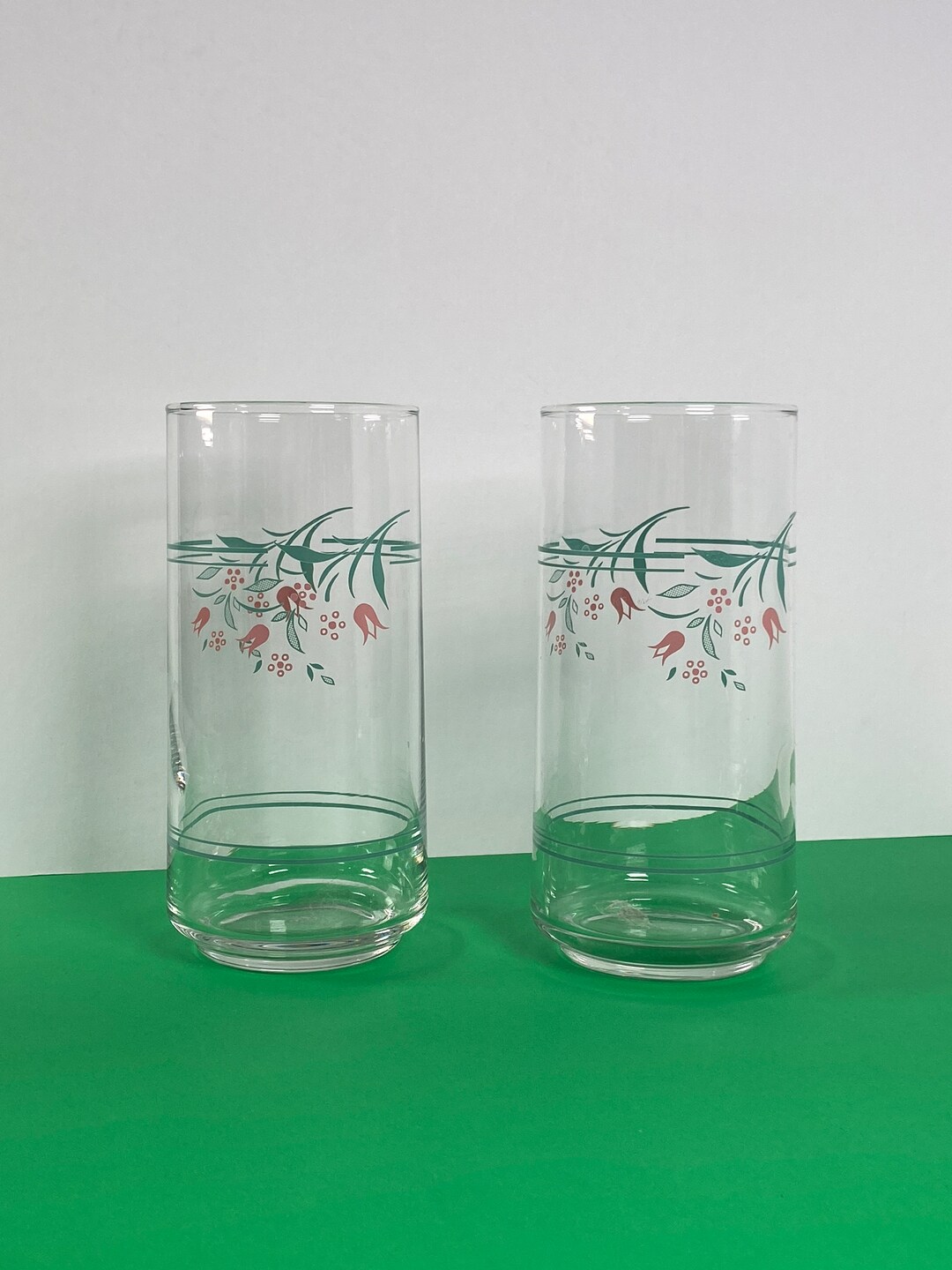 4 Pink Tulip Glasses, by Corelle Iced Tea Tumblers, Country Cottage, 16 ...