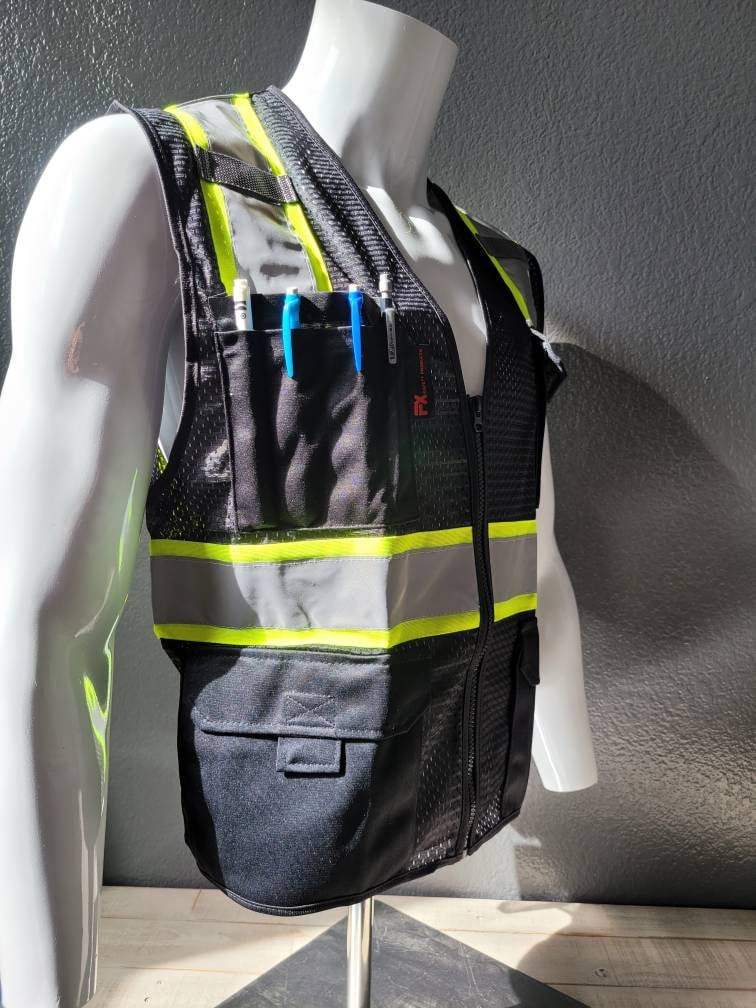 Class 2 Black Safety Vest - Etsy