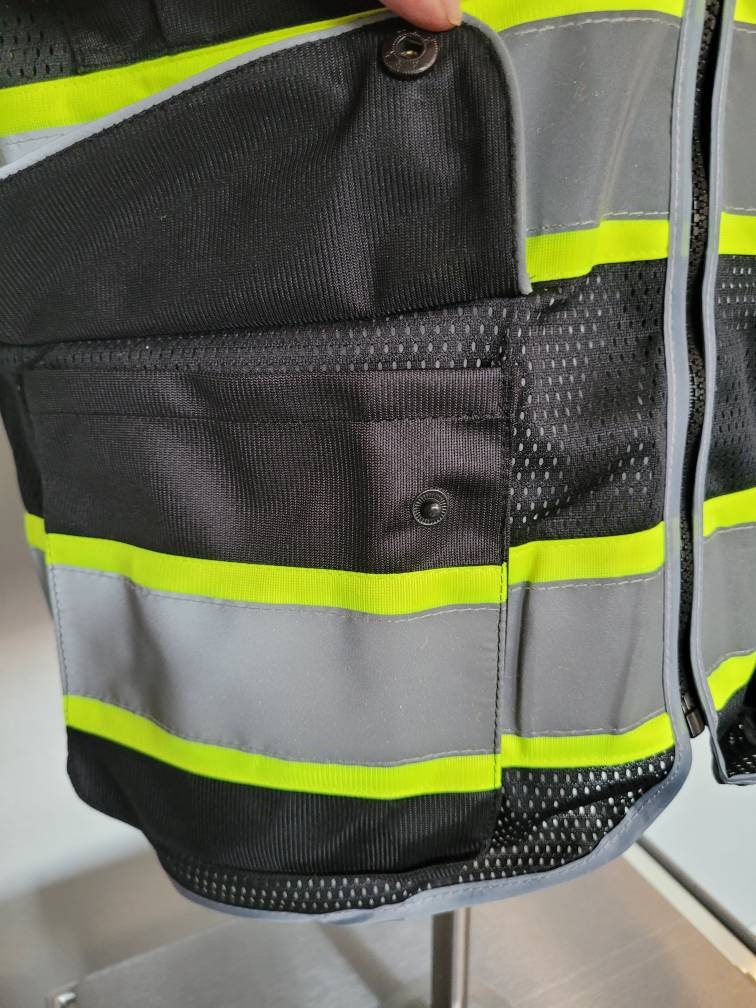 Class 2 Black Utility Safety Vest - Etsy
