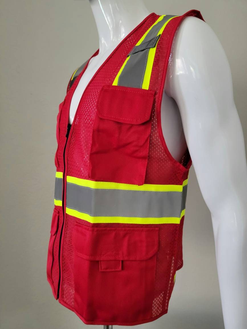 Class 2 Red Safety Vest - Etsy